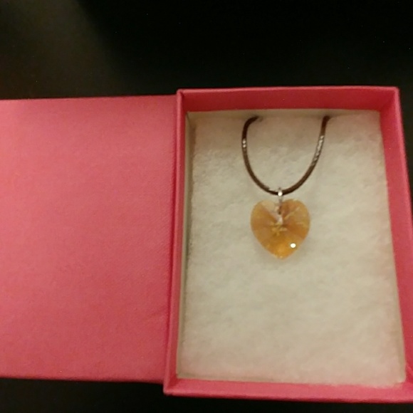Jewelry | Morning Gold Crystal Heart Necklace | Poshmark